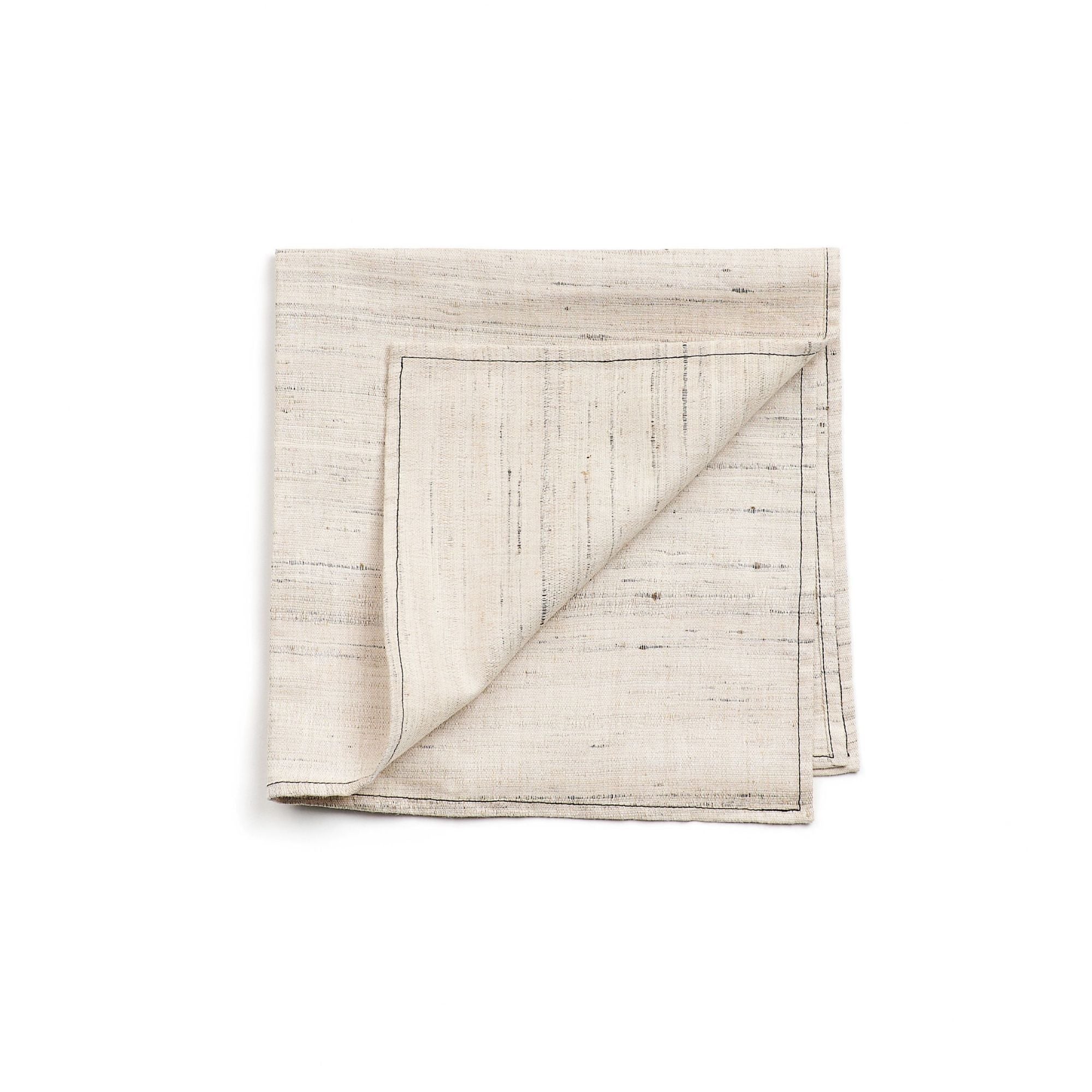 Kora Off White Peace Silk Handloom Napkin ( set of 4 ) – Variously