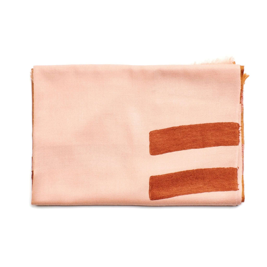 Handwoven Silk Wool Scarf in Orange Peach Cream Ombre – Variously