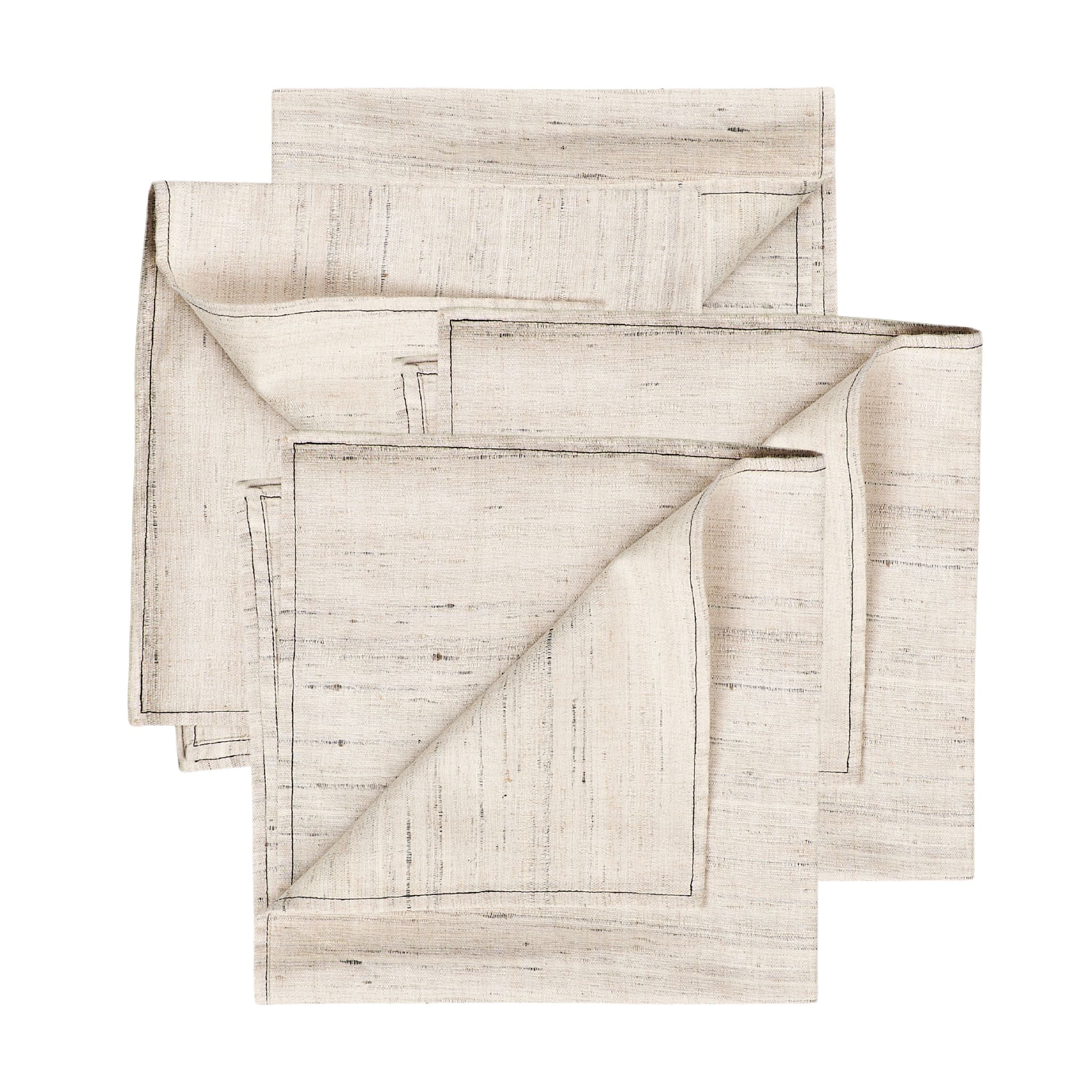 Kora Off White Peace Silk Handloom Napkin ( set of 4 ) – Variously